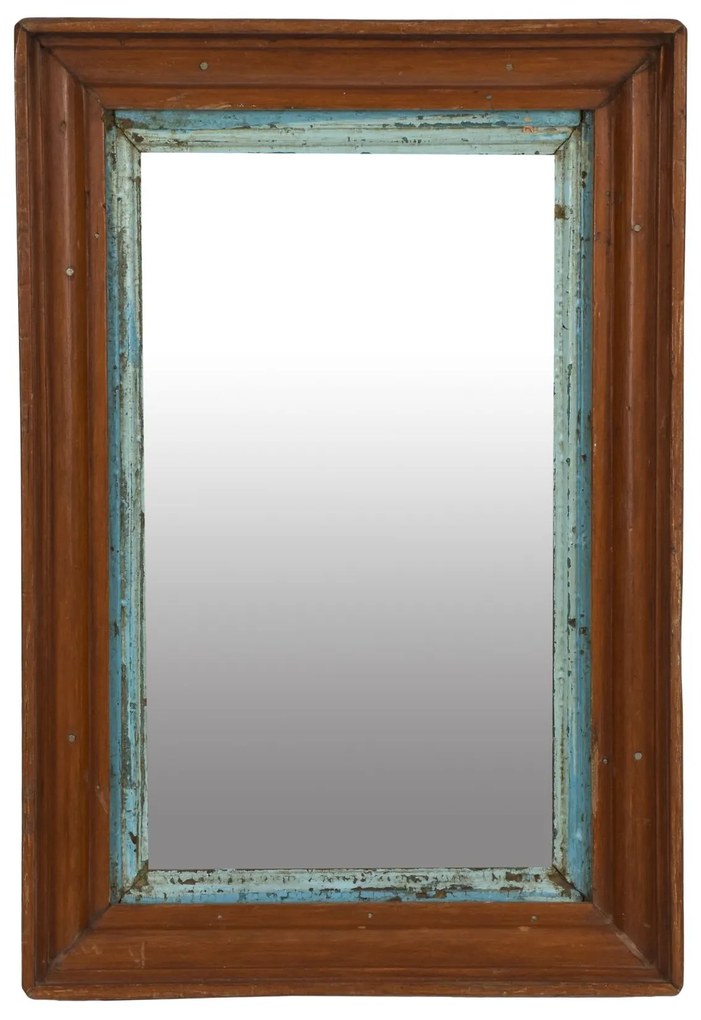 Sanu Babu Zrcadlo, antik rámeček, teak, barvené, jednoduché, malé, mix