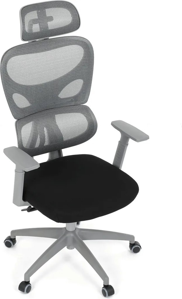 Ergonomická kancelářská židle RENEE - šedá síťovina / černá látka