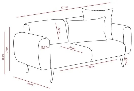 Dvoumístná pohovka PISA krémová