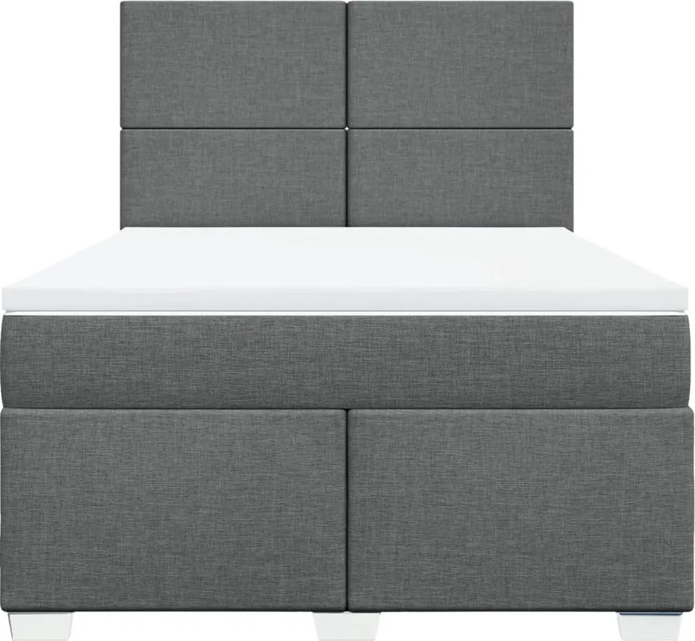 Box spring postel s matrací tmavě šedá 160x200 cm textil 3290533