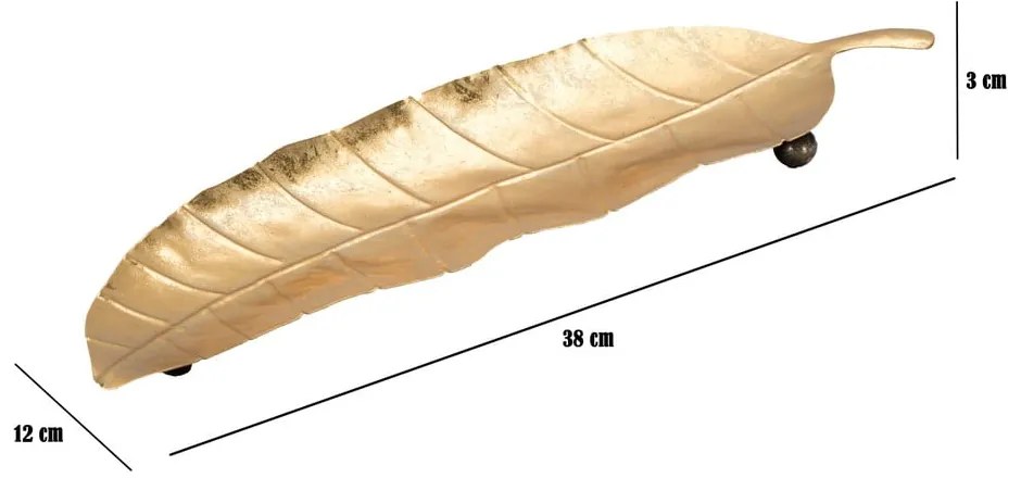 Kovový dekorativní tác 11x38 cm Foglia – Mauro Ferretti