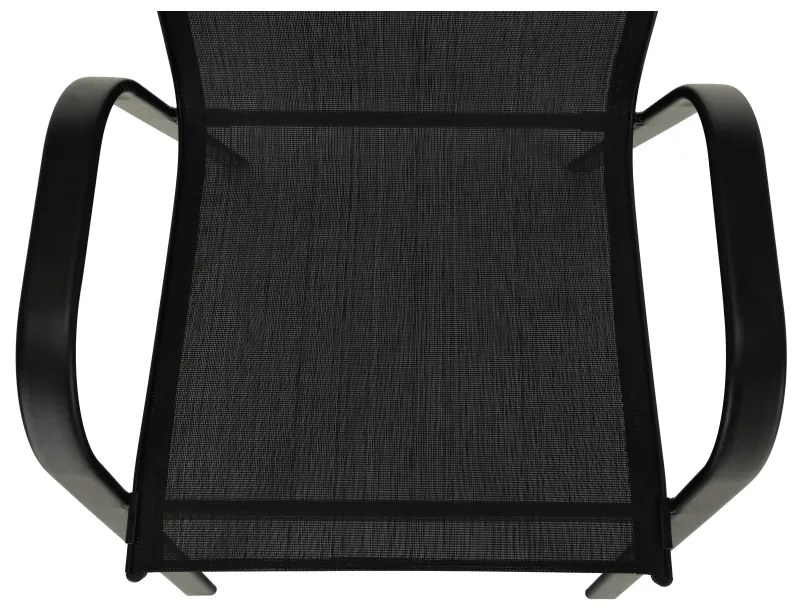 IWHOME Jídelní set APOLLON antracit + 4x židle VALENCIA 2 černá