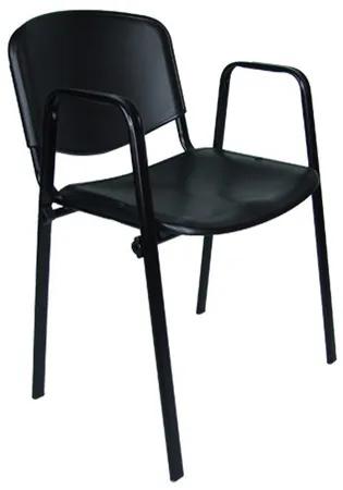 Konferenční židle ISO plastová s područkami RAL-8002