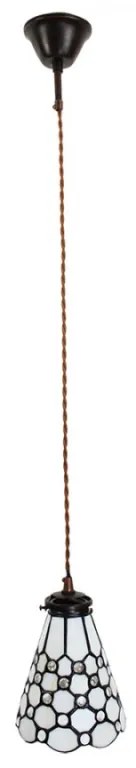 Závěsná Tiffany lampa kamínky Sacheverell – 15x115 cm