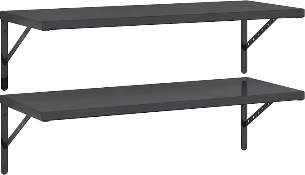 Nástěnné police 2 ks 100 x 40 cm stříbrné nerezová ocel 3214511