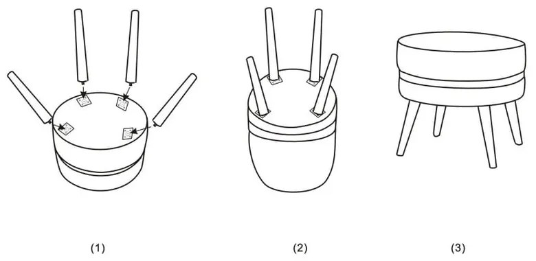 Zelená polstrovaná stolička Mauro Ferretti Paris, ⌀ 35 cm
