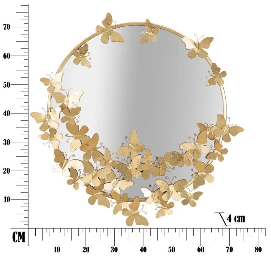 Nástěnné zrcadlo Mauro Ferretti Butterfly, ø 75 cm