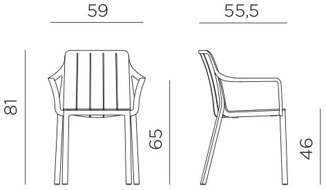 Nardi Plastové křesílko TIBERINA Armchair Barva plastu: Terra