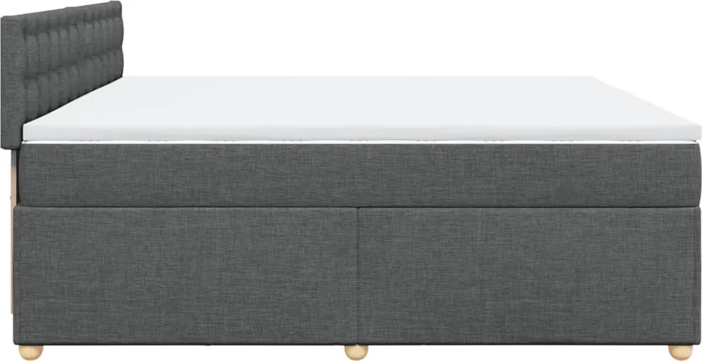 Box spring postel s matrací tmavě šedá 200x200 cm textil 3286802