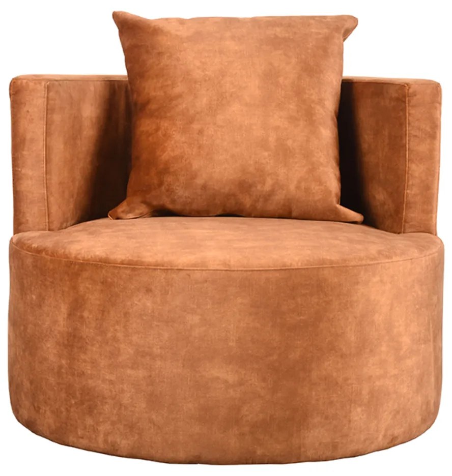 LABEL51 Sametové křeslo EVY oranžové 75 cm FU-88.002