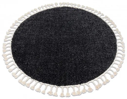 Dywany Łuszczów, Kusový koberec Berber 9000 grey kruh, 120x120 (průměr) kruh, šedá, obývací pokoj