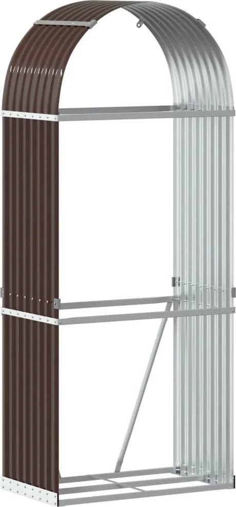 vidaXL Stojan na dřevo 80 x 45 x 190 cm pozinkovaná ocel [364570] Barva: Hnědá