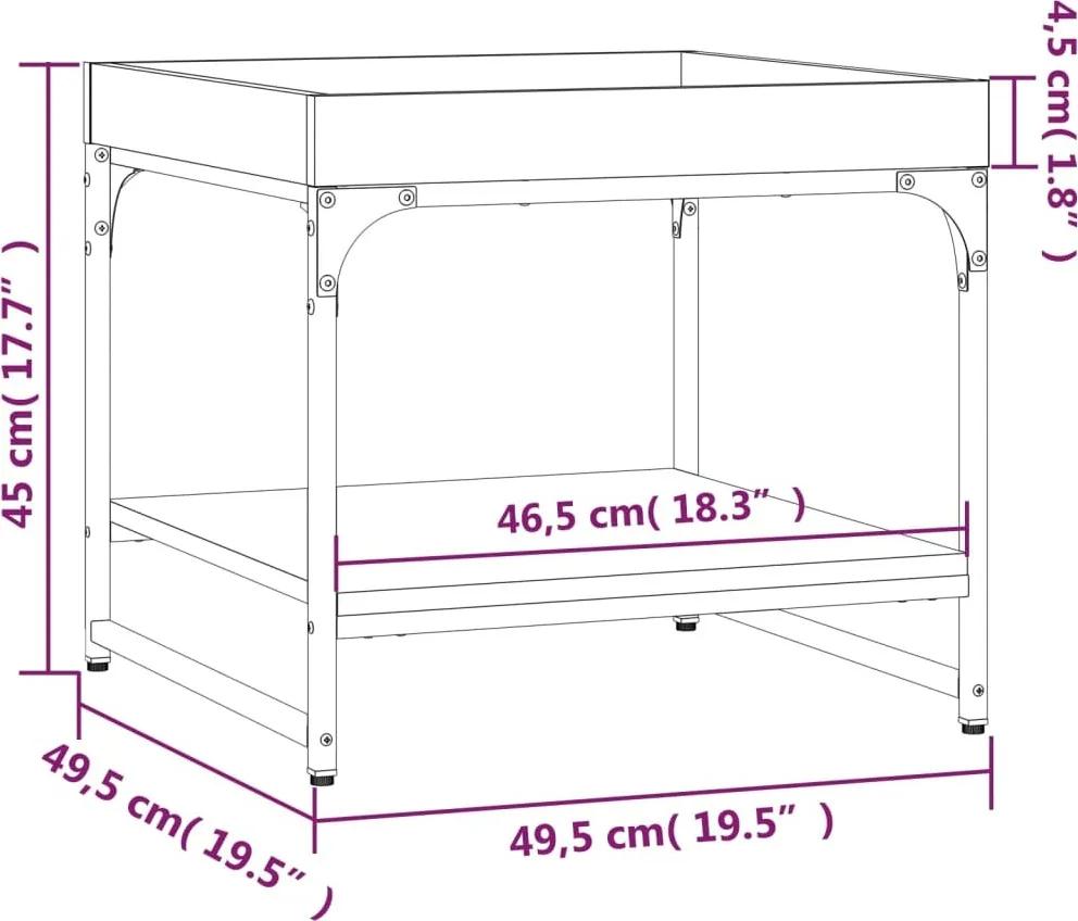 vidaXL Konferenční stolek 49,5x49,5x45 cm kompozitní dřevo [832811] Barva: hnědý dub