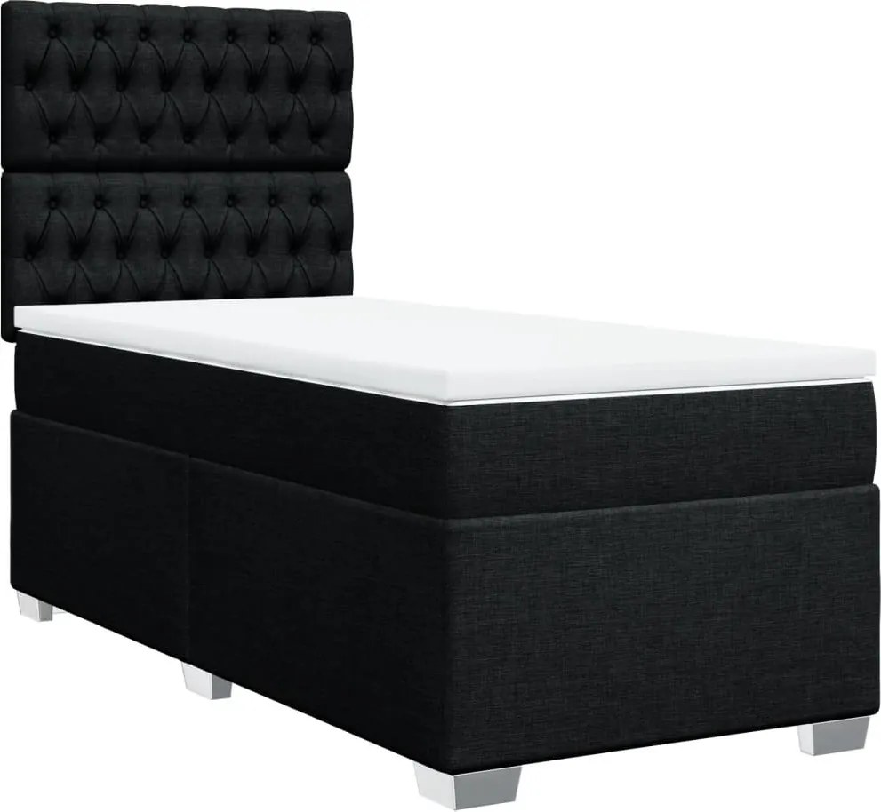 Box spring postel s matrací černá 80 x 200 cm textil 3290324