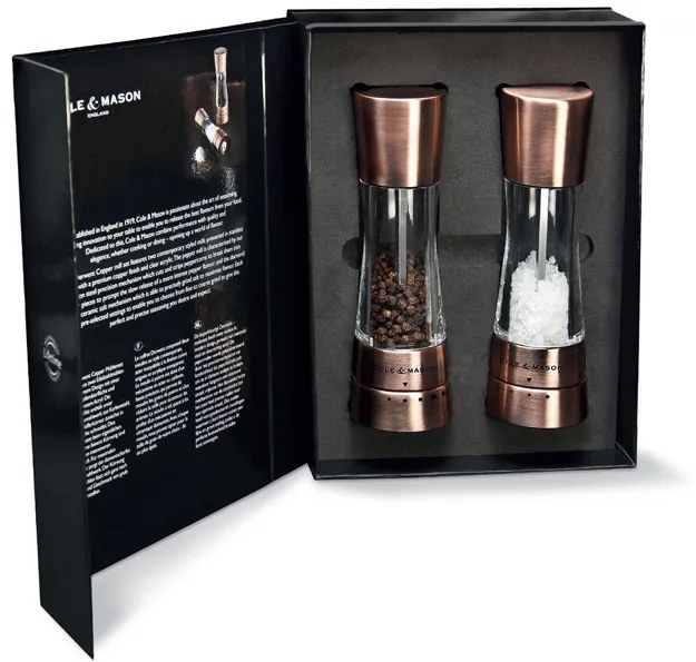 Cole&Mason Sada mlýnků na pepř a sůl Derwent Copper Gourmet Precision+