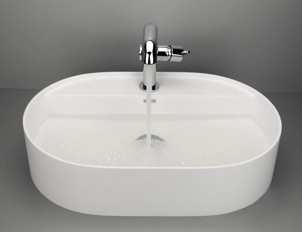 Deante Silia, granitové umyvadlo na desku 550x350x125mm, bílá matná, DEA-CQS_AU6B