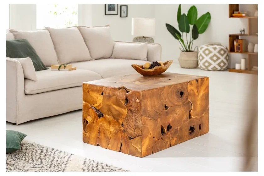 Massive home | Konferenční stolek SQUARE 90 CM masiv teak