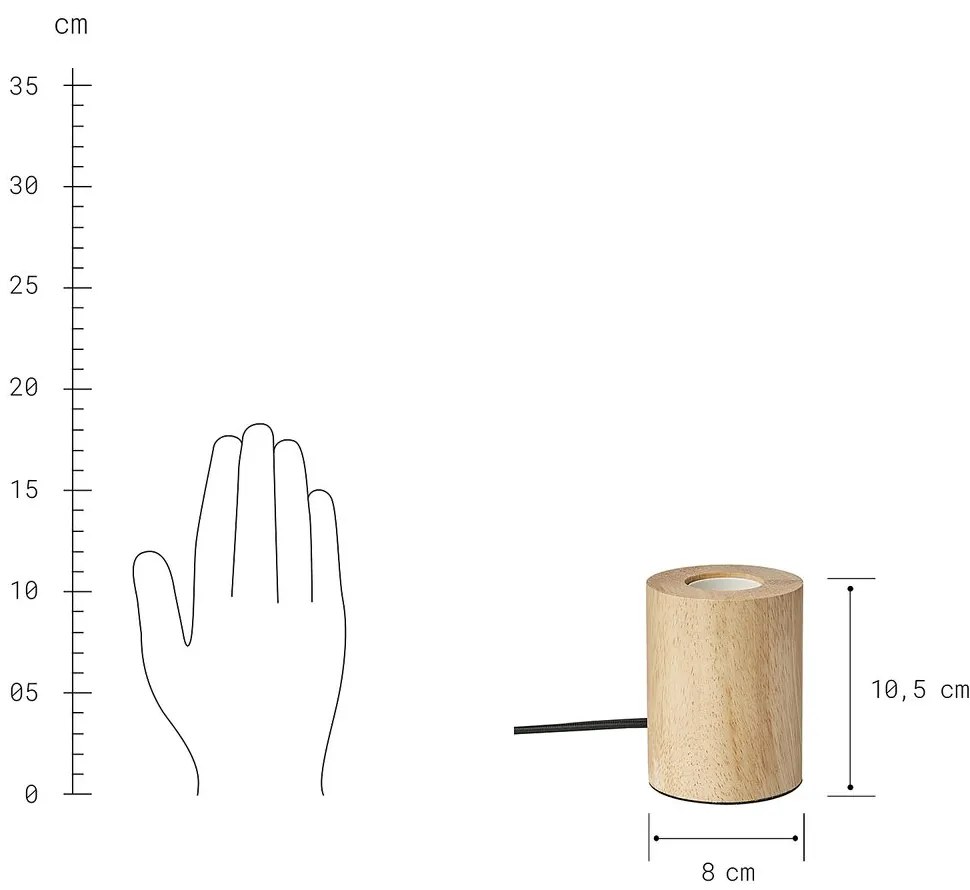 STILO Stolní lampa dřevěná kulatá 11 cm