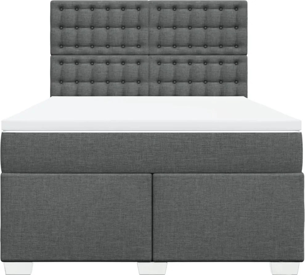 Box spring postel s matrací tmavě šedá 140x200 cm textil 3292826