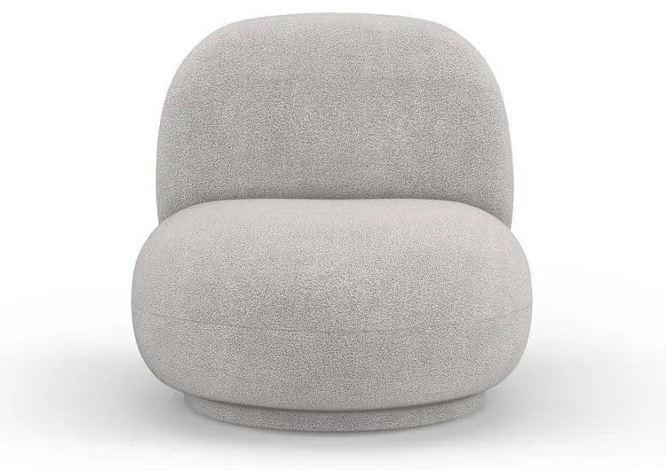 Světle šedé křeslo z textilie bouclé Chuck – Micadoni Home