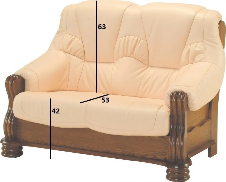 Casarredo - Komfort nábytek Dvoumístná pohovka ARTUR kůže | potah: kůže Magnolia,barva: moření 5