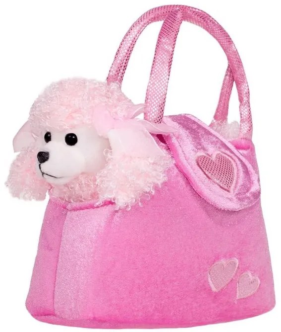 Dětská plyšová hračka PlayTo Pejsek v kabelce růžová Barva: Růžová
