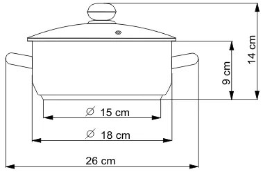 KOLIMAX - české nerezové nádobí Rendlík s poklicí KOLIMAX CERAMMAX PRO STANDARD - granit šedý, 18 cm, 2,0 l