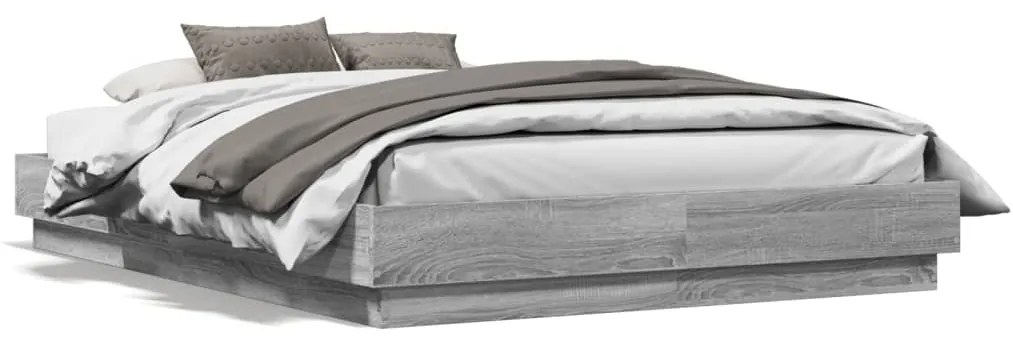 Rám postele s LED osvětlením šedý sonoma 120 x 190 cm,  3209826