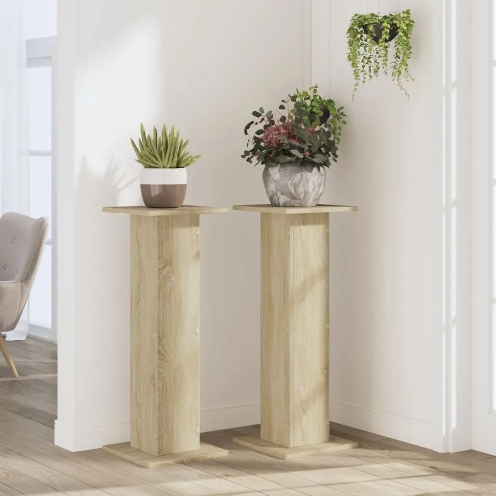 Stojany na rostliny 2 ks dub sonoma 30 x 30 x 80 cm kompozit 3307866