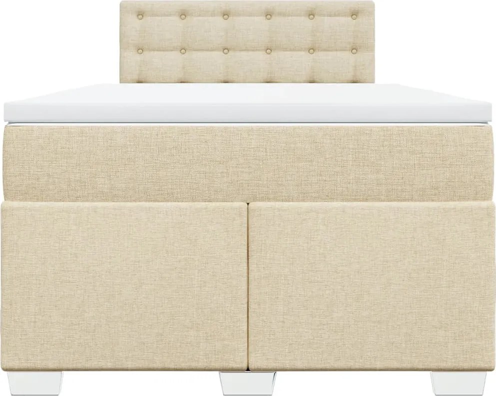 Box spring postel s matrací krémová 120x190 cm textil 3288146