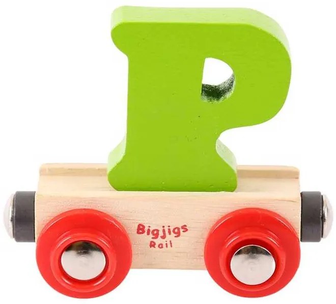 Bigjigs Rail Vagónek dřevěné vláčkodráhy - Písmeno P