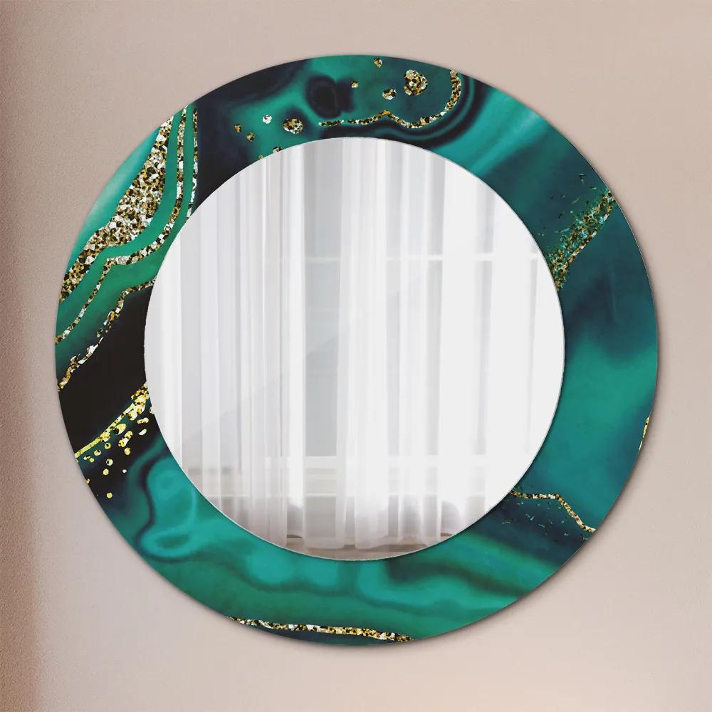 Kulaté dekorativní zrcadlo Emerald marble fi 50 cm