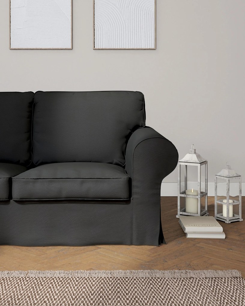 Potah na pohovku IKEA Ektorp 2-místná rozkládací NOVÝ MODEL 2012 barva černá látka pletený vzor