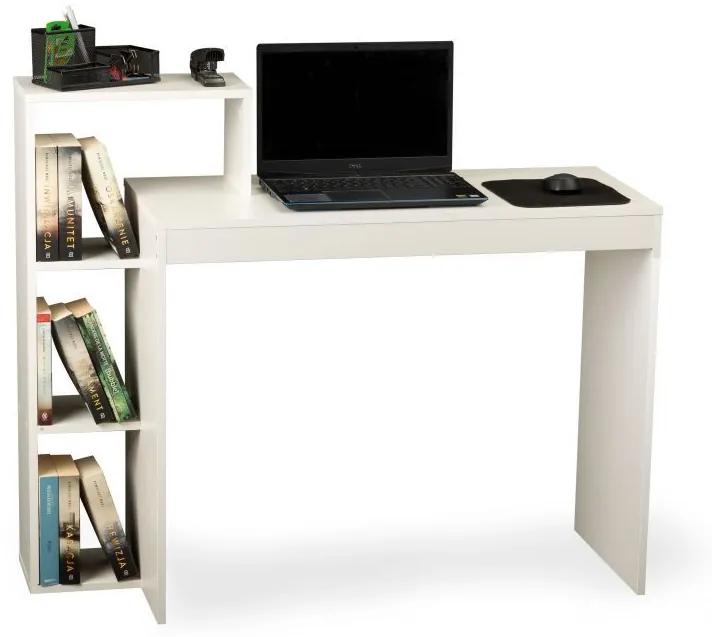 ModernHome Kancelářský stůl s knihovnou, HMODS-1 WHITE