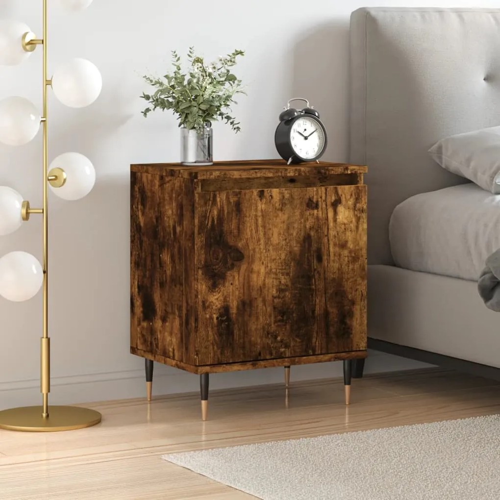 Noční stolek kouřový dub 40 x 30 x 50 cm kompozitní dřevo - Default Title