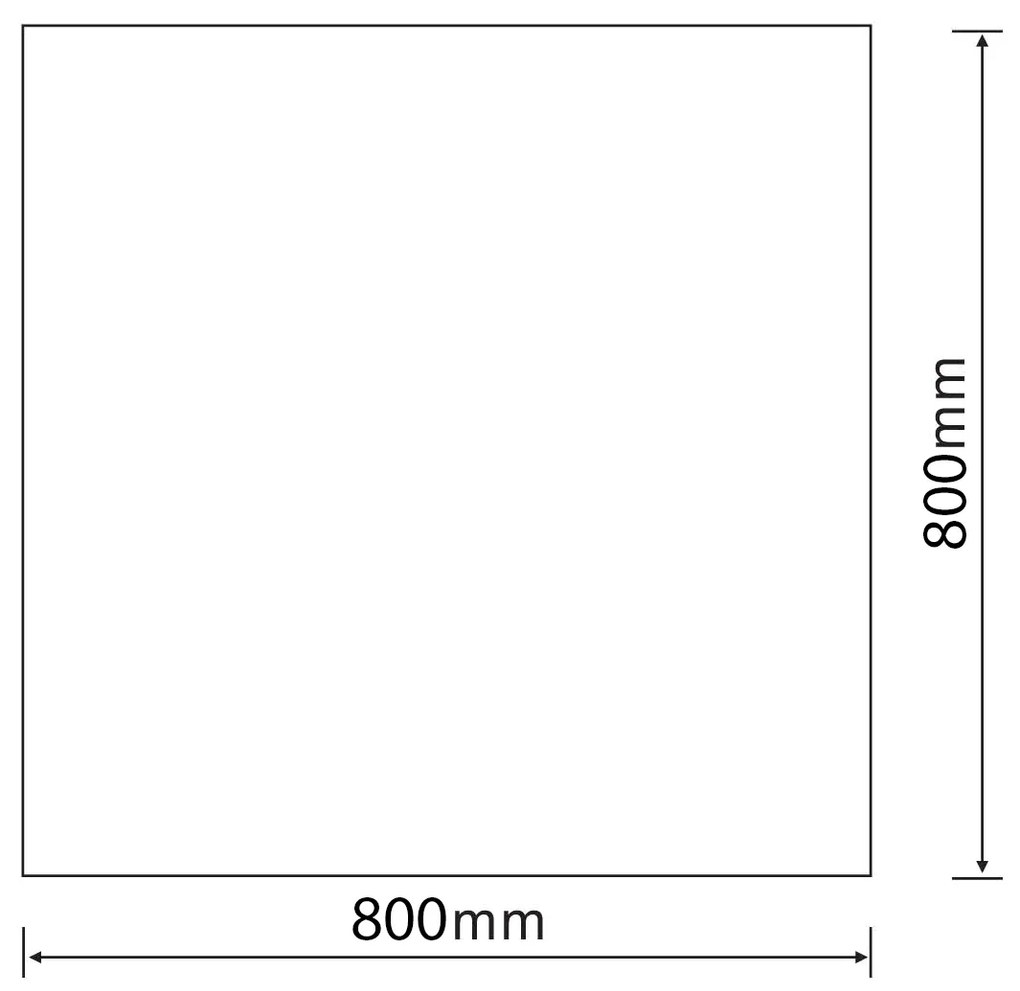 Aqualine, Zrcadlo 80x80cm, čtverec, bez uchycení, 22498