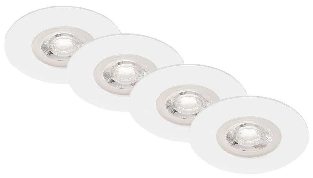 Brilo Brilo - SADA 4x LED Koupelnové podhledové svítidlo LED/4,9W/230V IP44 bílá BL1214