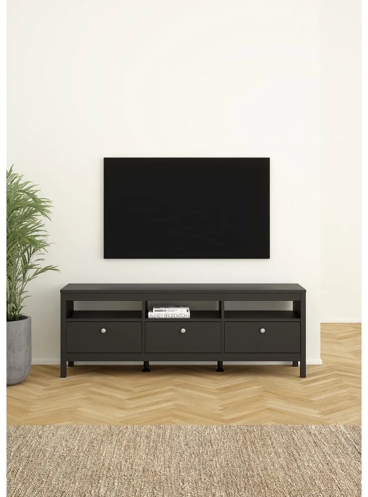 Černý TV stolek 151x54 cm Madrid – Tvilum