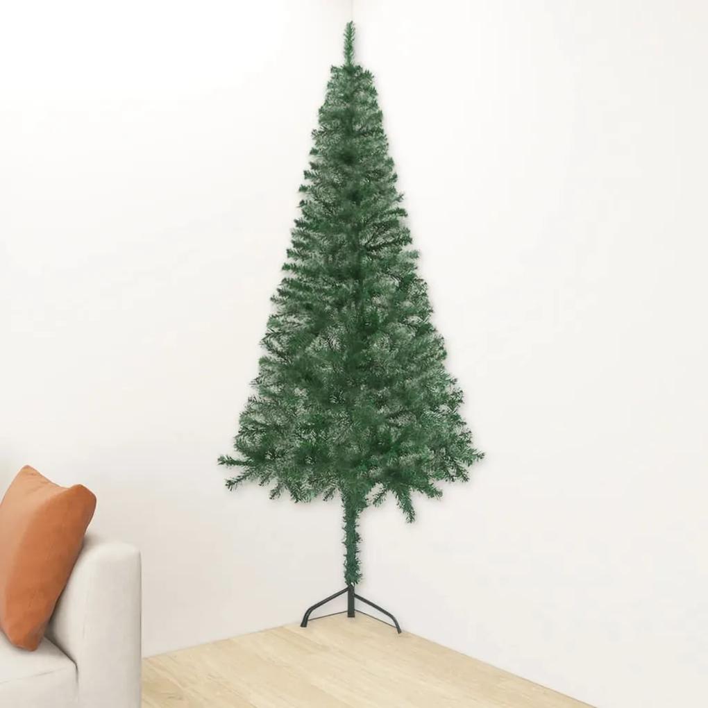 329163 vidaXL Rohový umělý vánoční stromek zelený 150 cm PVC