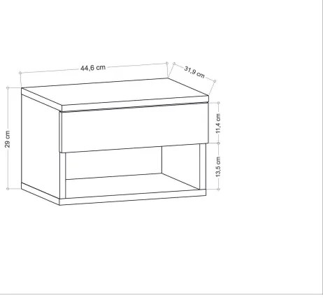 Noční stolek VETRA bílá