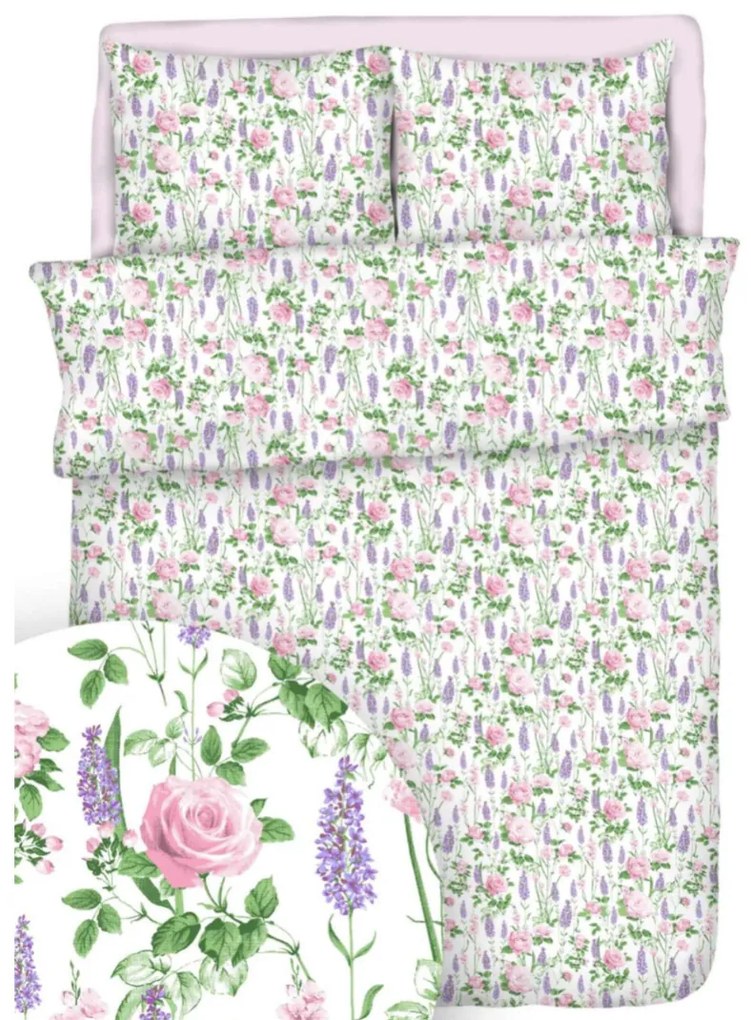 Povlečení krepové Lavender TiaHome - 1x Polštář 90x70cm, 1x Přikrývka 140x200cm