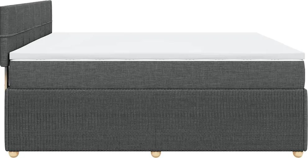 Box spring postel s matrací tmavě šedá 200x200 cm textil 3289864