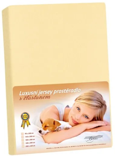 Bellatex prostěradlo jersey LUX  Vanilková rozměr 200x220 cm