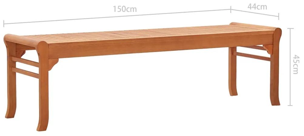 3místná zahradní lavice 150 cm masivní eukalyptové dřevo - Default Title