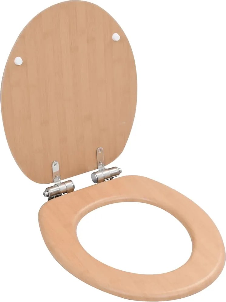 WC sedátko s funkcí pomalého sklápění 2 ks MDF motiv bambusu 276994