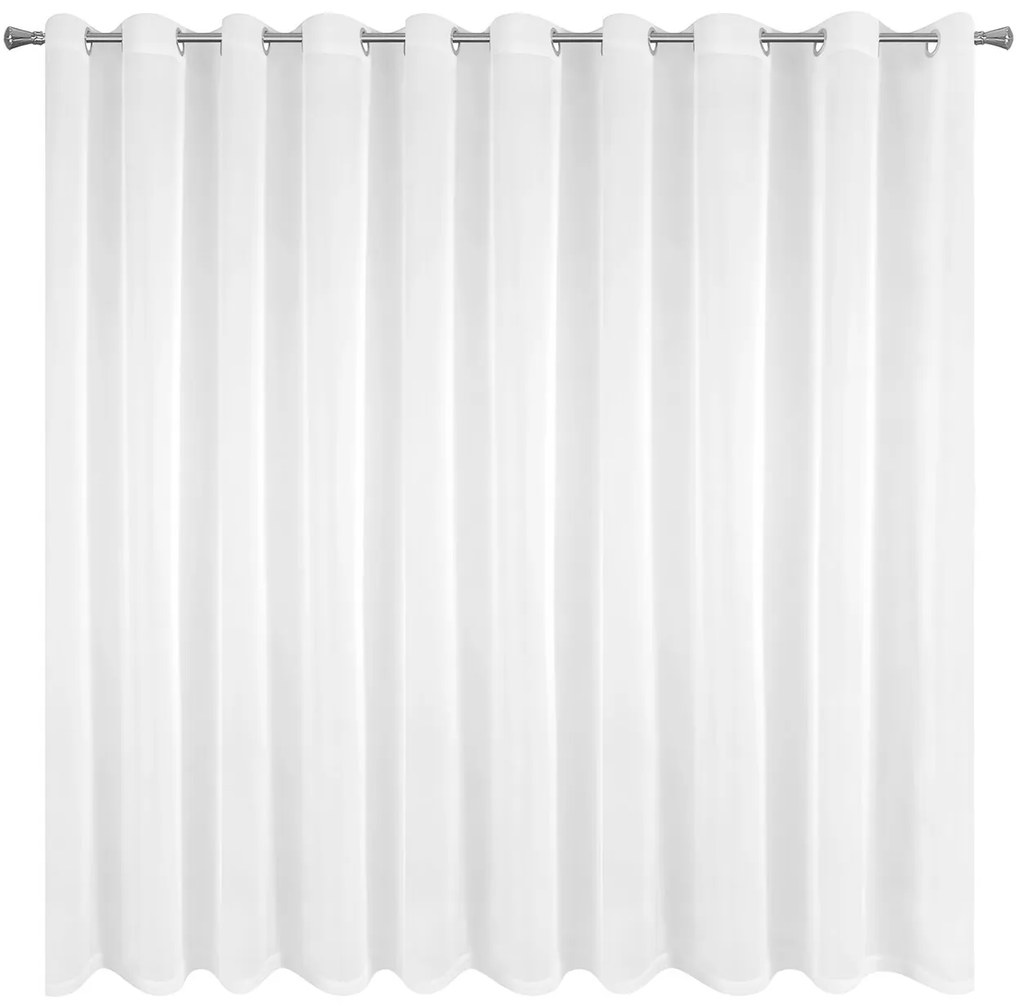 ZÁCLONA NA KROUŽCÍCH LUCY 400X150 CM BÍLÁ