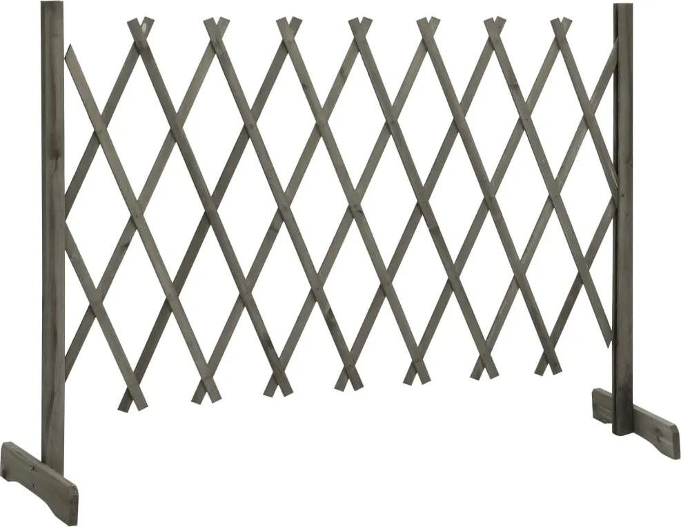 Zahradní trelážový plot šedý 150 x 80 cm masivní jedle 314827