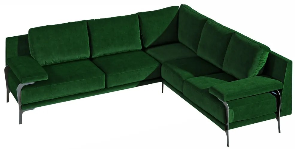 MAXIVA Rohová sedací souprava CHICAGO, různé tkaniny a barvy na výběr Čalounění: zelená (Uttario Velvet 2951)