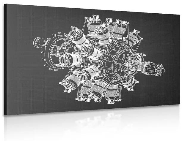 Obraz hvězdicový motor - 120x80 cm