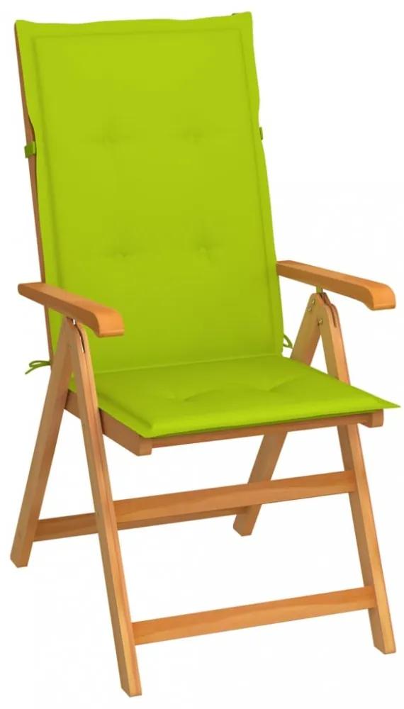 Skládací zahradní židle s poduškami teak / látka Dekorhome Květy vzor